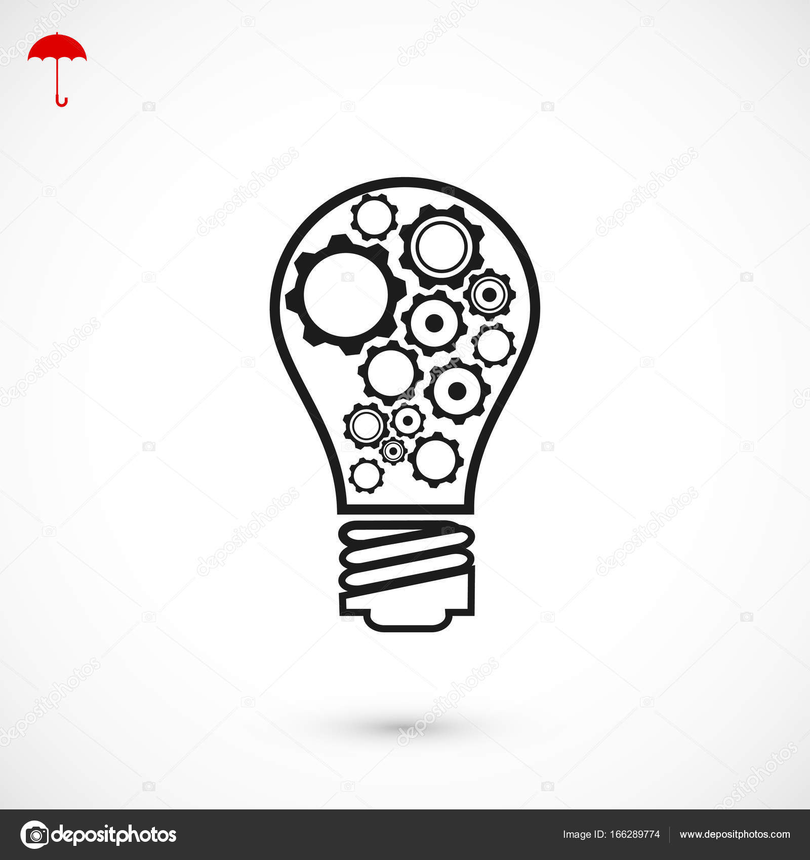 Light bulb with gears icon Stock Vector by ©SimVA 166289774