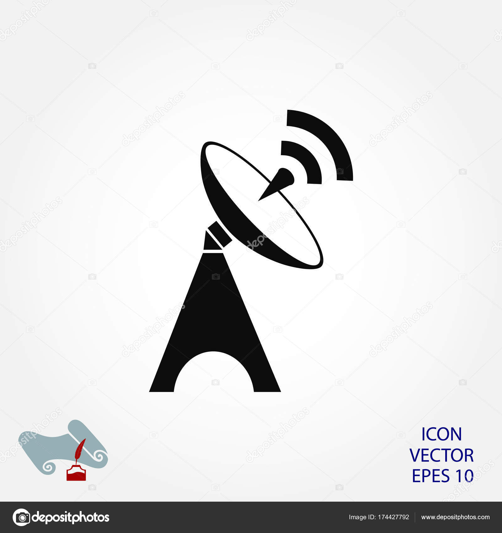 Satellite antenna icon Stock Vector by ©SimVA 174427792