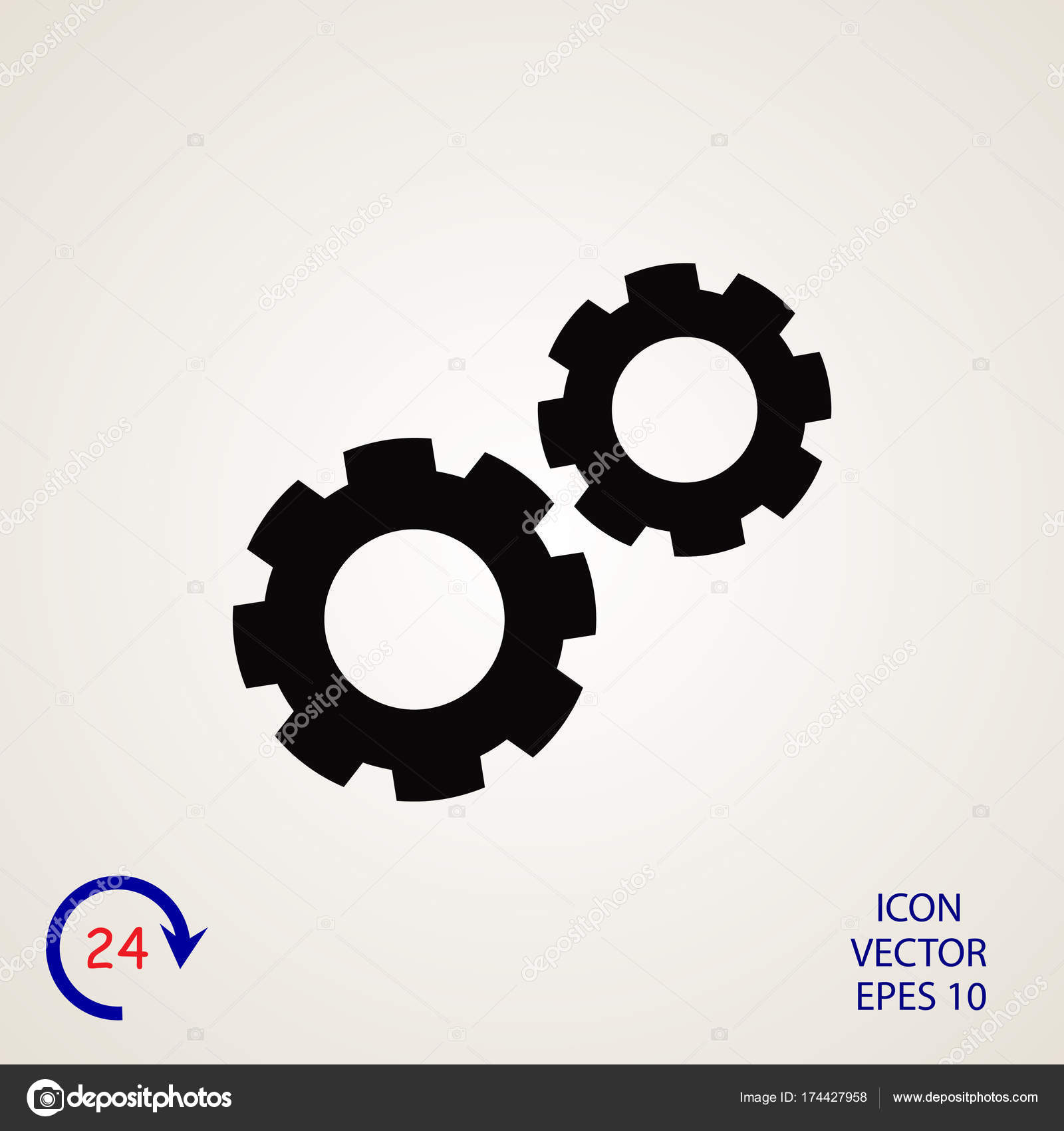 Gear sign icon ⬇ Vector Image by © SimVA | Vector Stock 174427958