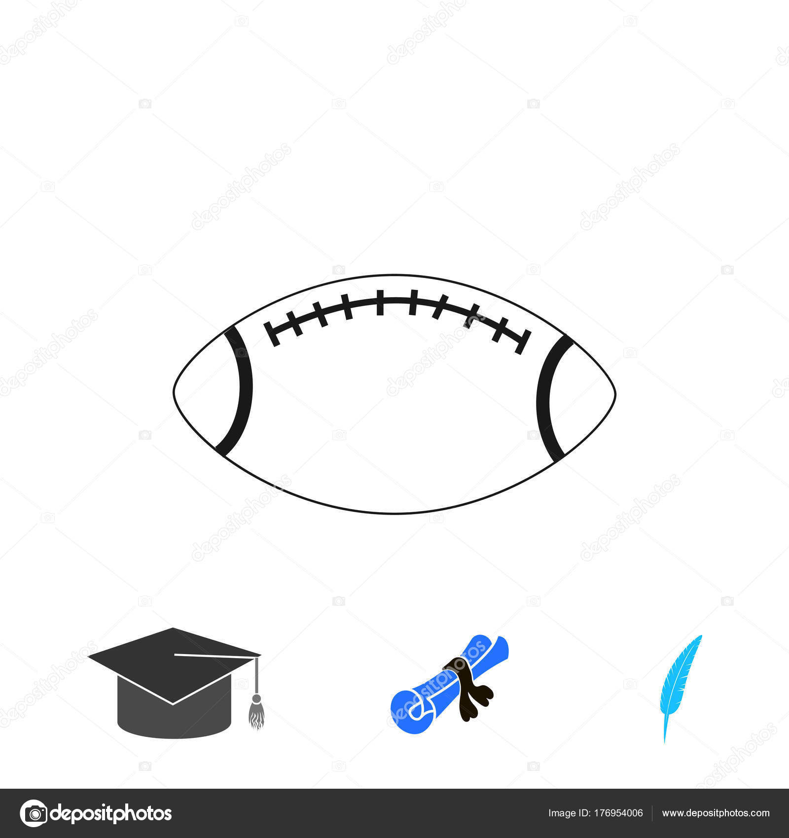Rugby Symbol Icon Vector Best Flat Icon Eps Stock Vector by ©SimVA ...
