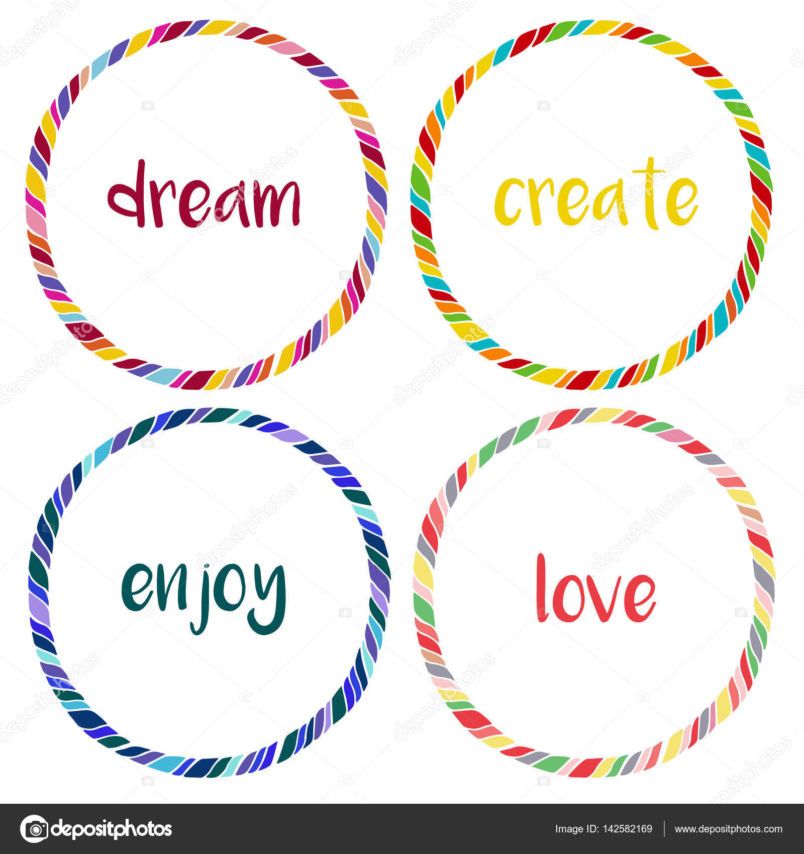 Colorful striped decorative round frames Stock Vector Image by ...