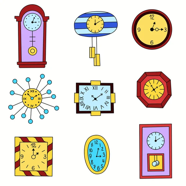Different clocks pattern Vector Art Stock Images | Depositphotos