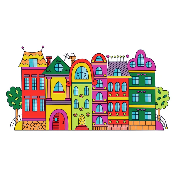 Colorful set of flat houses Vector Art Stock Images | Depositphotos
