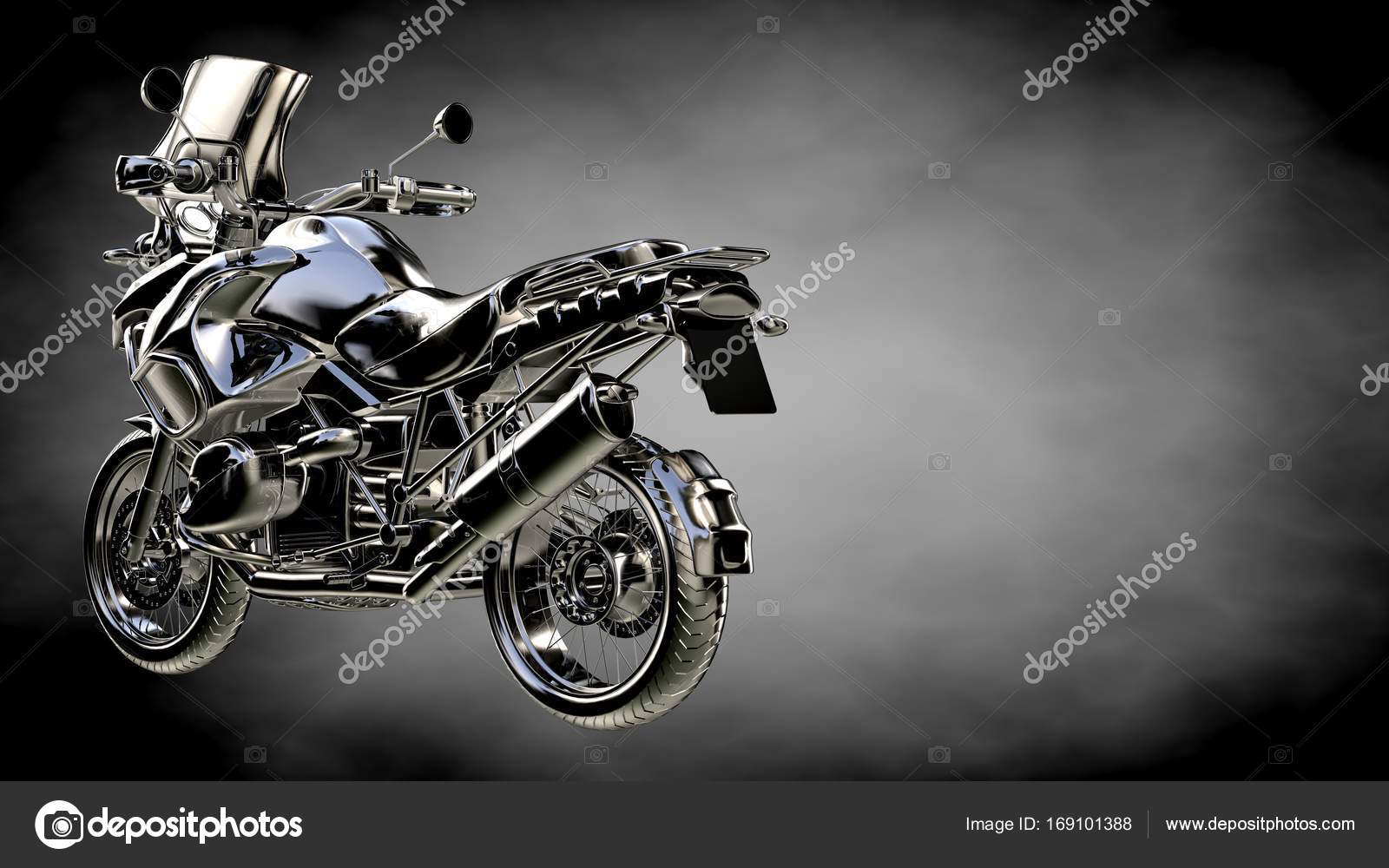 3d rendering of a metalic reflective motor on a dark background — Stock ...