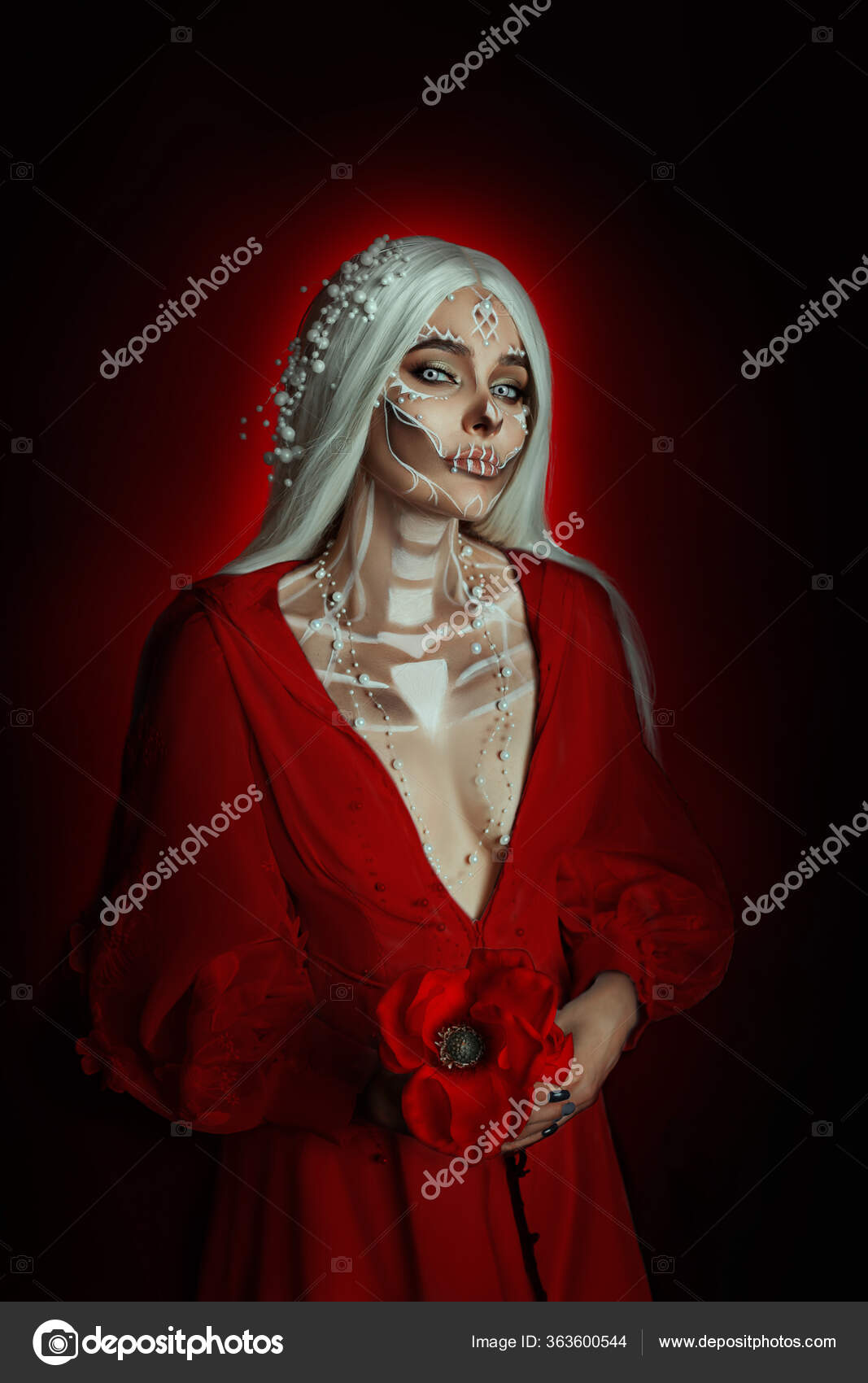 Pretty Skeleton Makeup Drawing