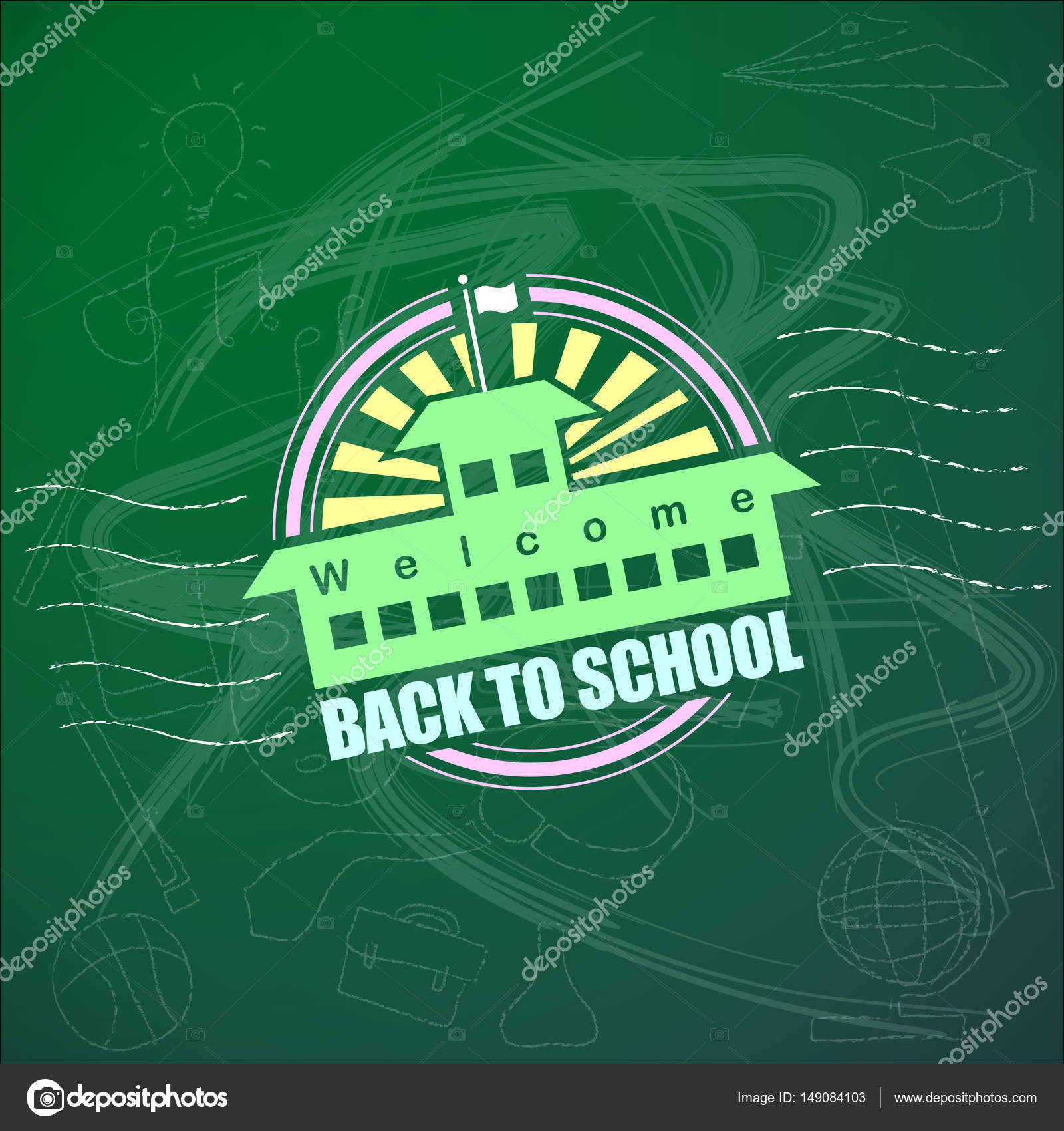 Bienvenido de nuevo a fondo vector de la escuela. Vector de stock por ...