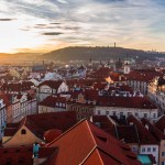 Beautiful panorama of red roofs of Prague's Old Town. — Stock Photo ...