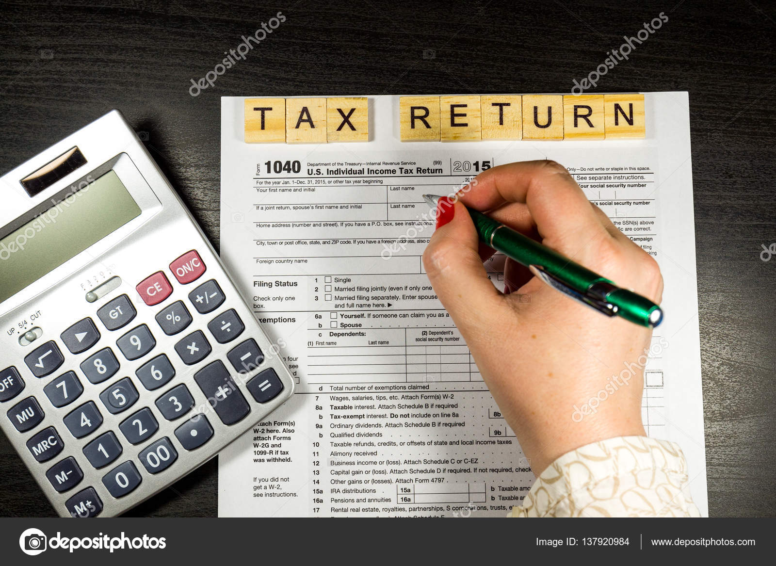 Individual income tax return blank — Stock Photo © DaLiu #137920984