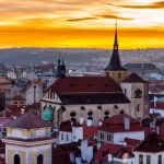 Beautiful panorama of red roofs of Prague's Old Town. — Stock Photo ...