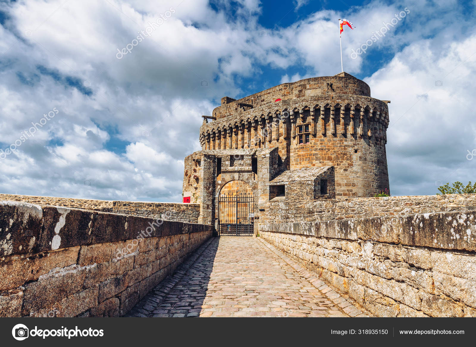 Medieval Chateau de Dinan (Castle de Dinan). Dinan is a walled B ...