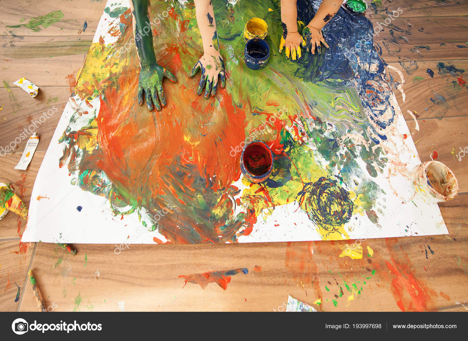 Hands Painted Paints Bright Mixed Colors Stock Photo by ©kokcoden.list ...
