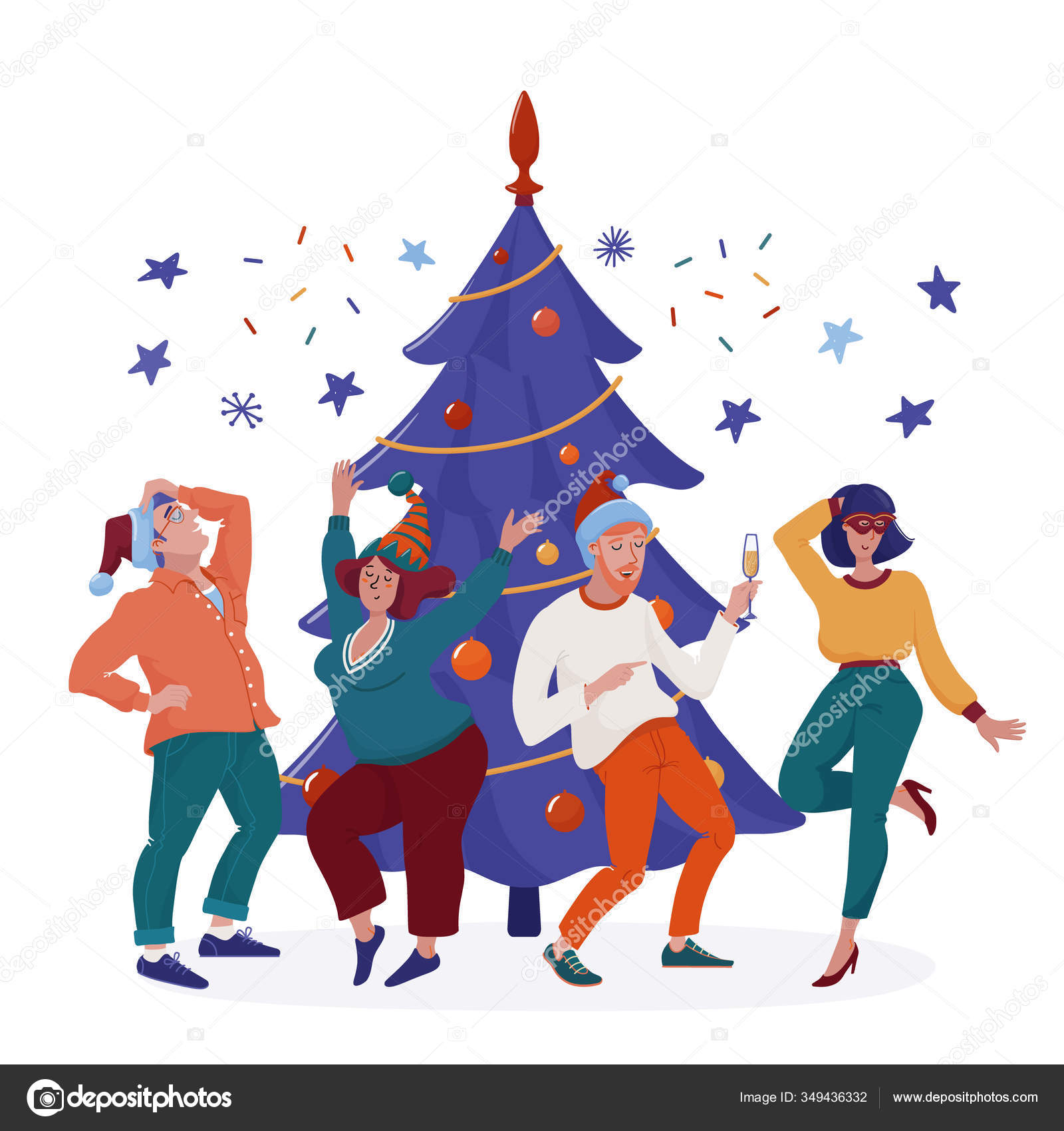 Dancing Christmas Tree Clip Art