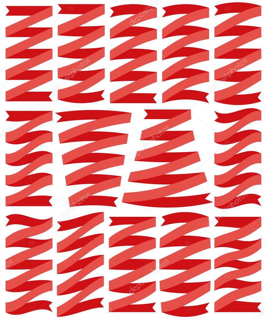 Set of beautiful festive blue ribbons, isolated on white background, vector illustration. Stock ...