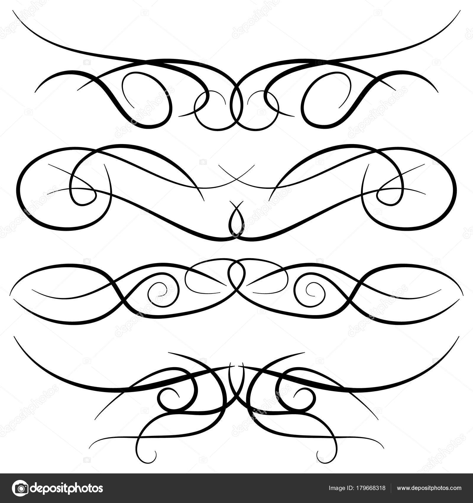 Set of vintage decorative curls, swirls, monograms and calligraphic ...