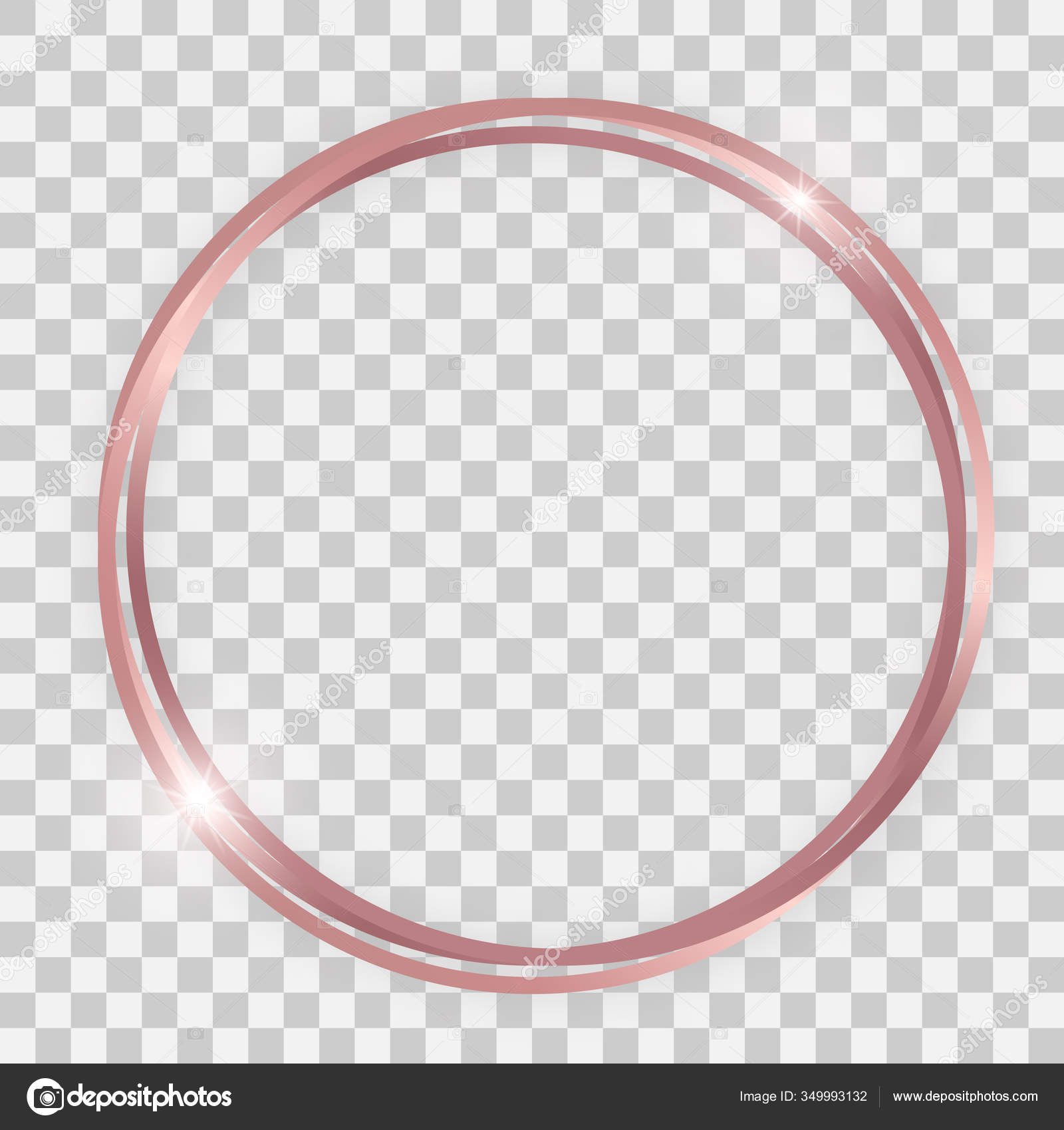Triplo ouro rosa moldura círculo brilhante Vetor de ©DniproDD 349993132