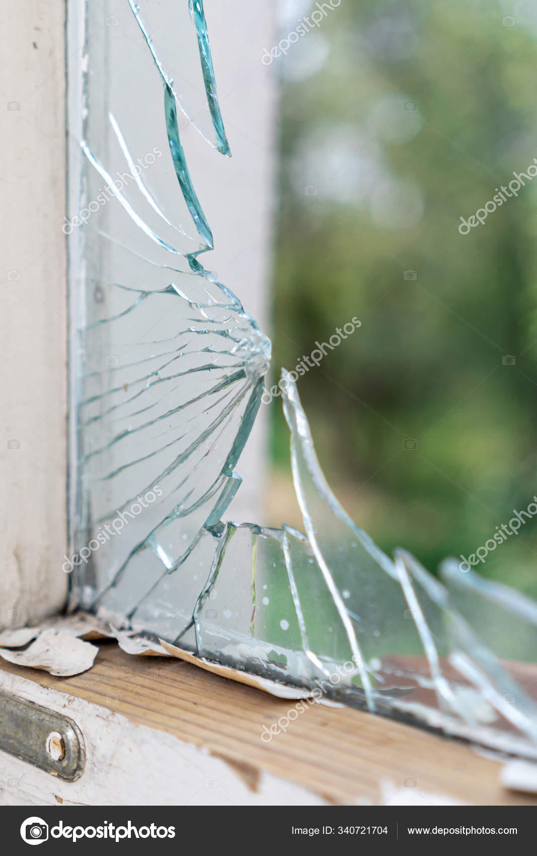 Pieces Broken Glass Window Frame Stock Photo by ©DenisBukhlaev 340721704