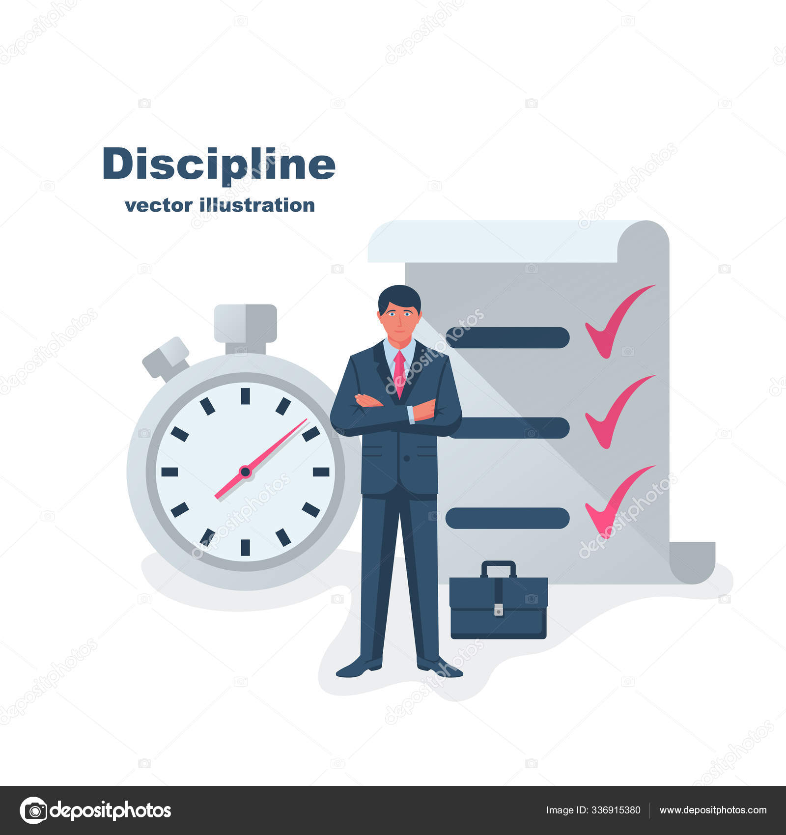 Self discipline concept. All deal and tasks are completed Stock Vector ...