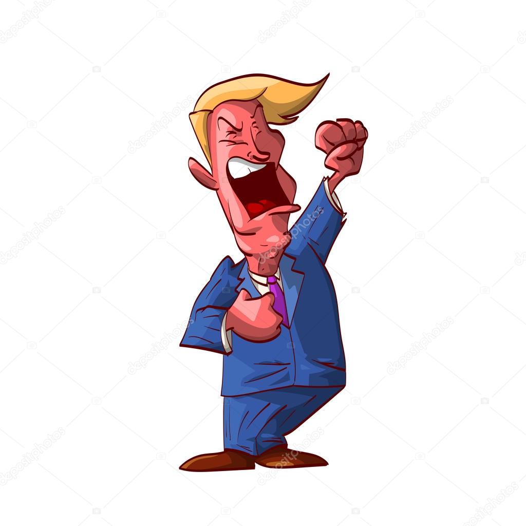 Cartoon angry politician Stock Vector by ©philllbg 126865832