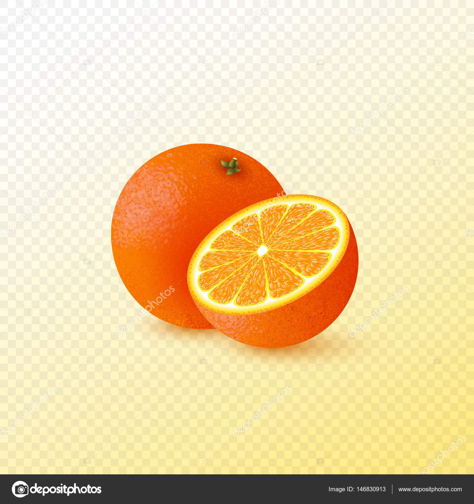 Realistic half cut and whole orange. Stock Vector Image by ©ludasikm79 ...