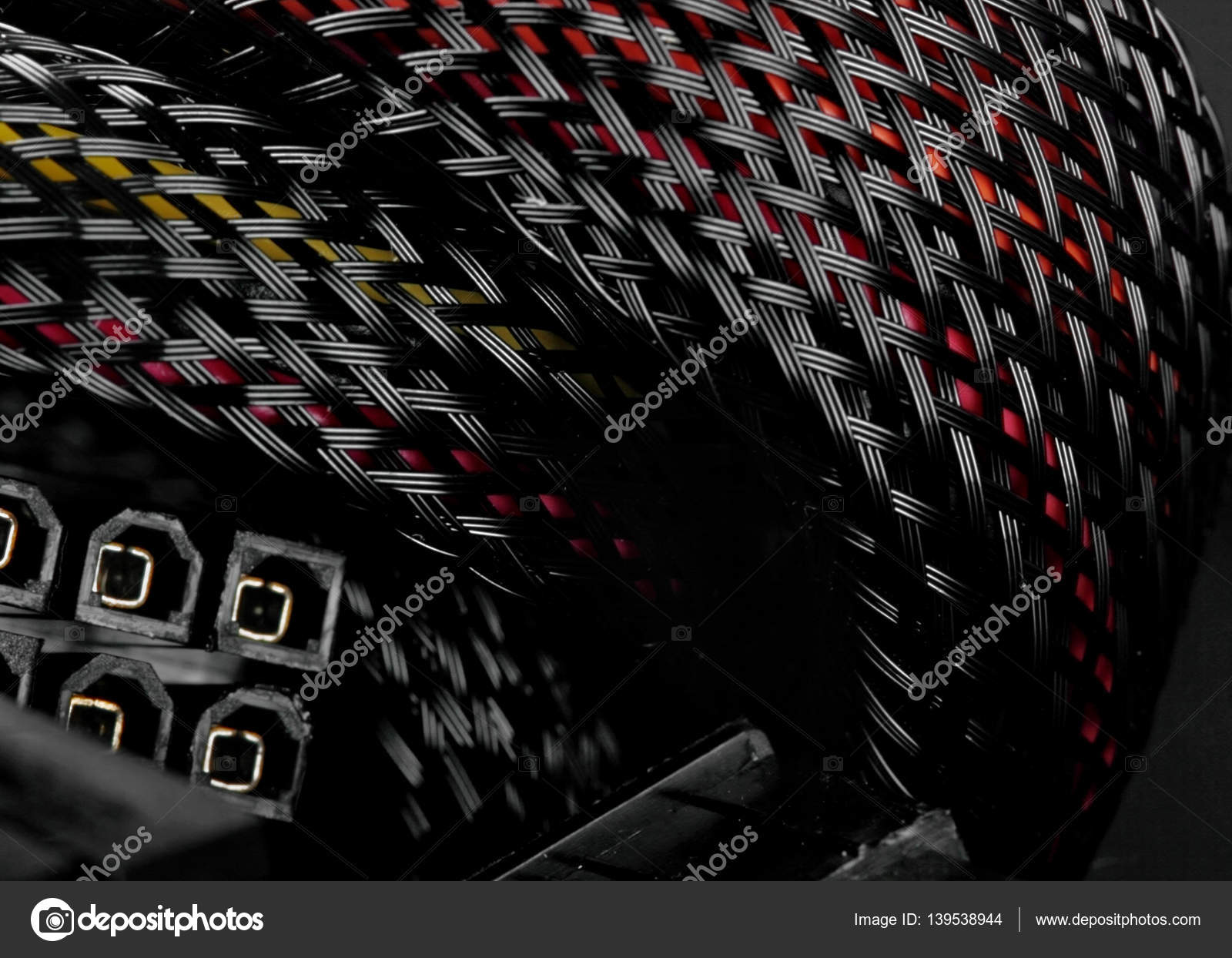 Abstract computer cable background.Macro.Concept electronics background ...