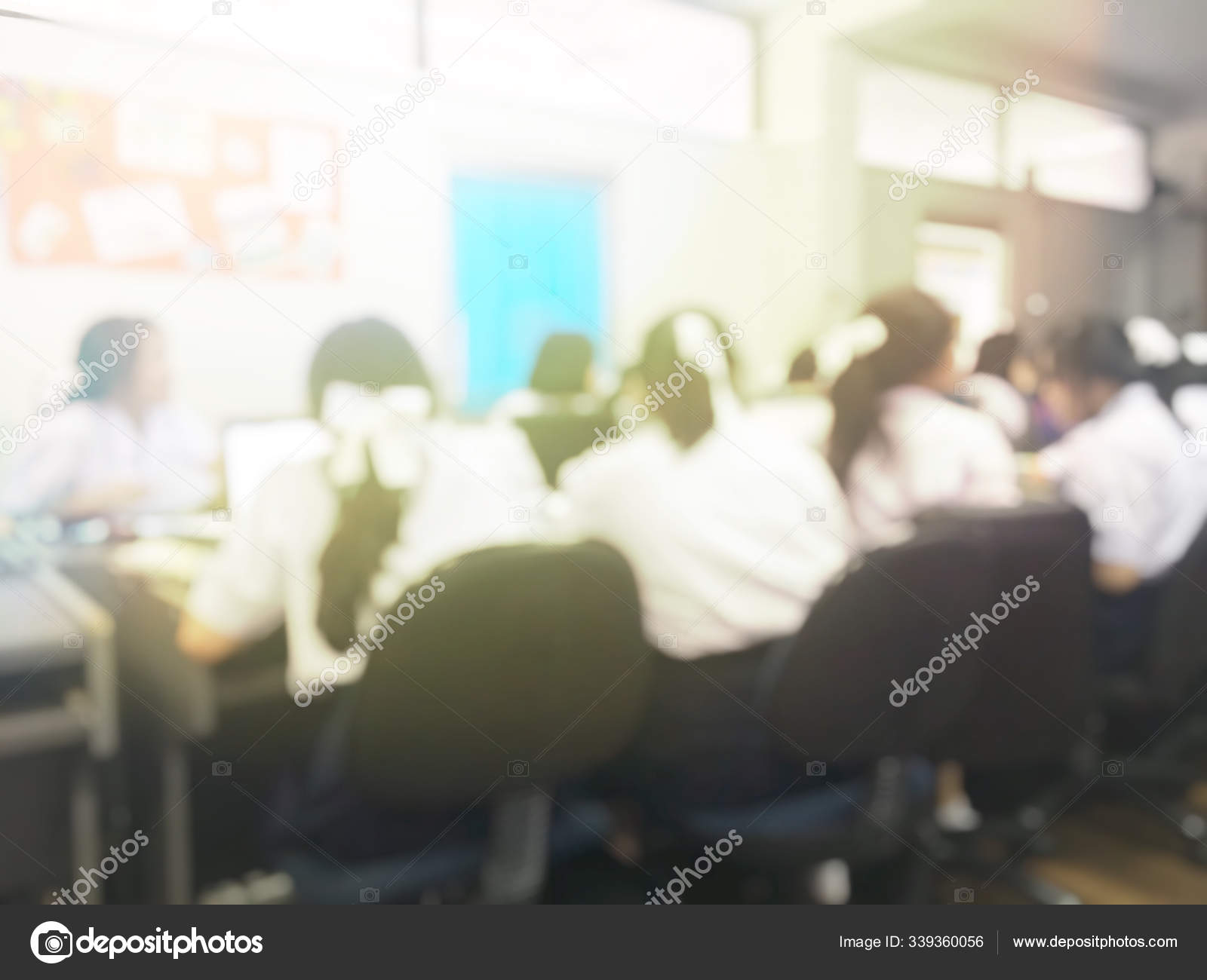 Education Concept Blurred Image Student Learning Technology Workshop ...