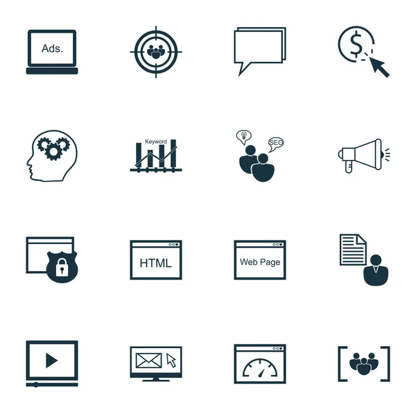 Set Of SEO, Marketing And Advertising Icons On Client Brief, Email ...