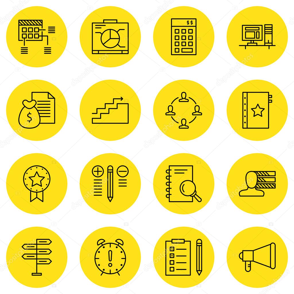 Set Of Project Management Icons On Quality Management, Money Revenue ...