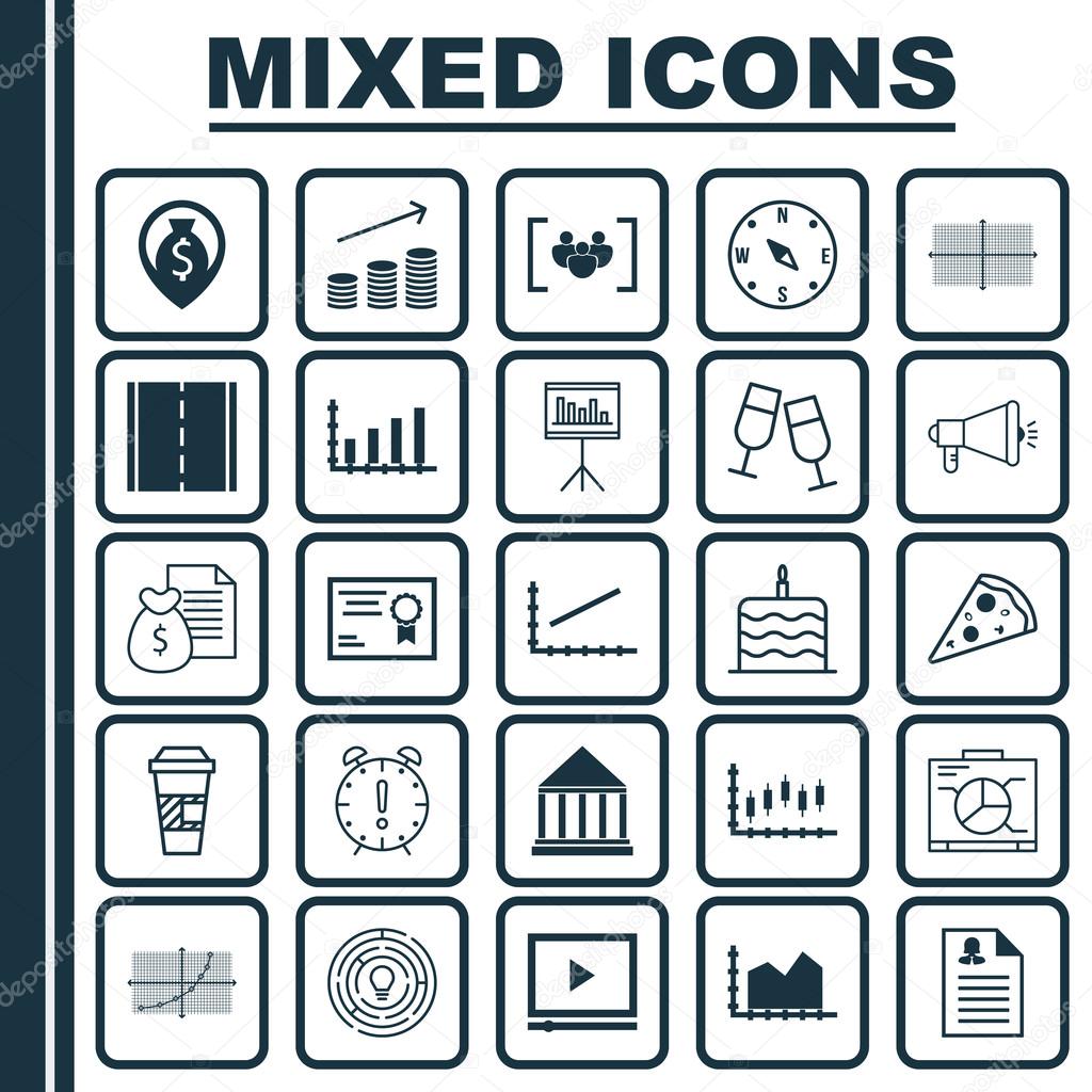 Set de 25 iconos editables universales. Puede ser utilizado para el ...