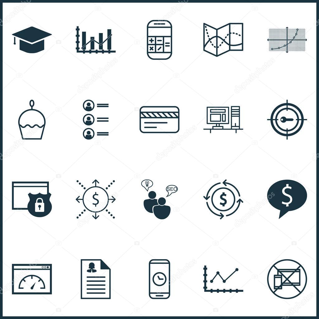 Conjunto de 20 iconos editables universales. Puede ser utilizado para ...
