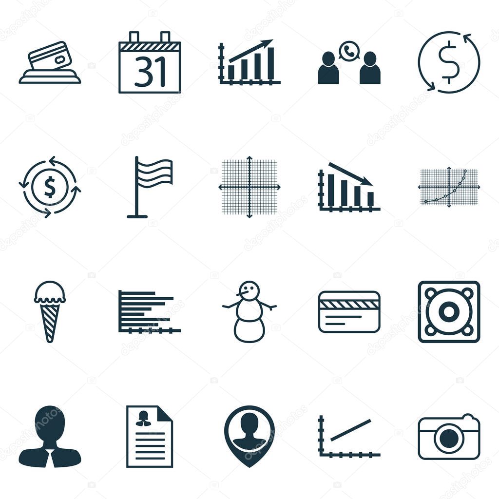 Conjunto de 20 iconos editables universales. Puede ser utilizado para ...