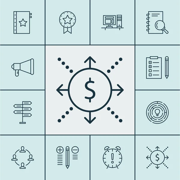 Set Of Project Management Icons On Decision Making, Warranty And ...