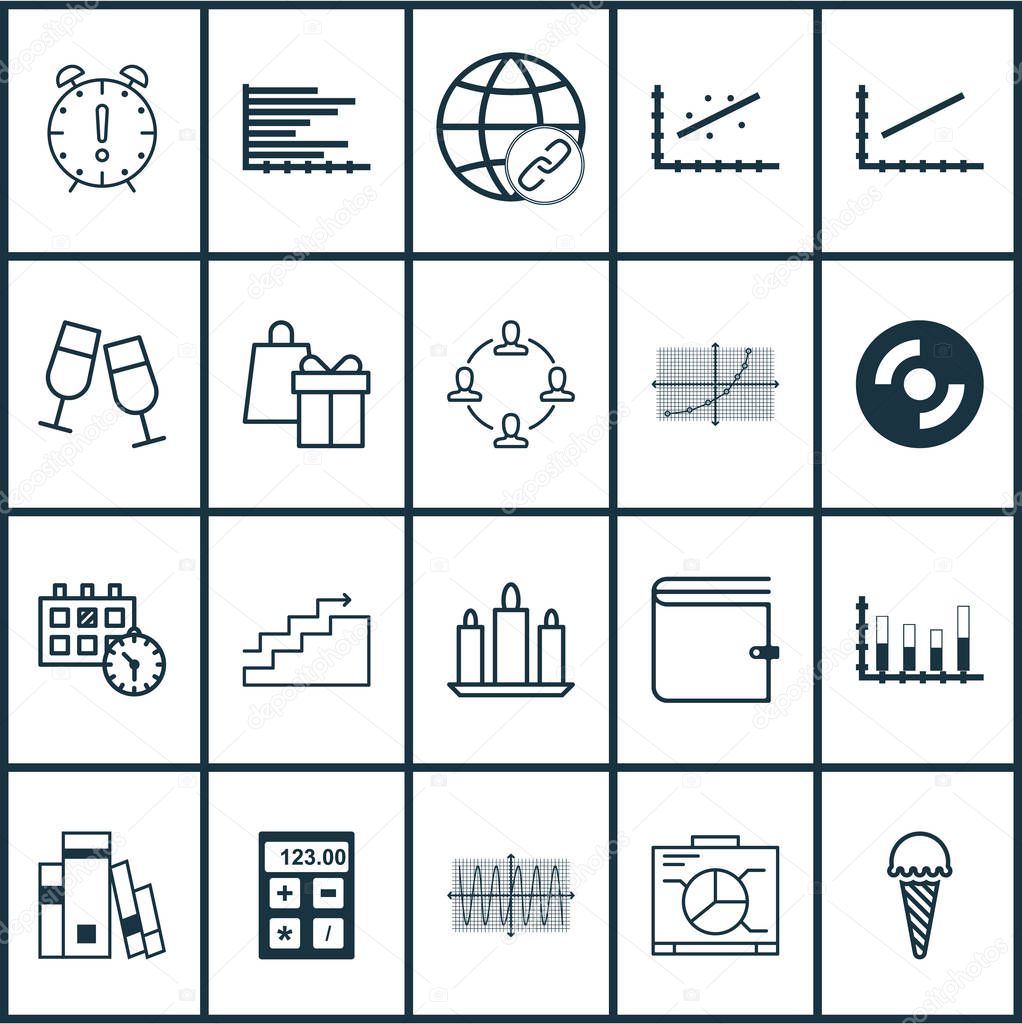 Conjunto de 20 iconos editables universales. Puede ser utilizado para ...