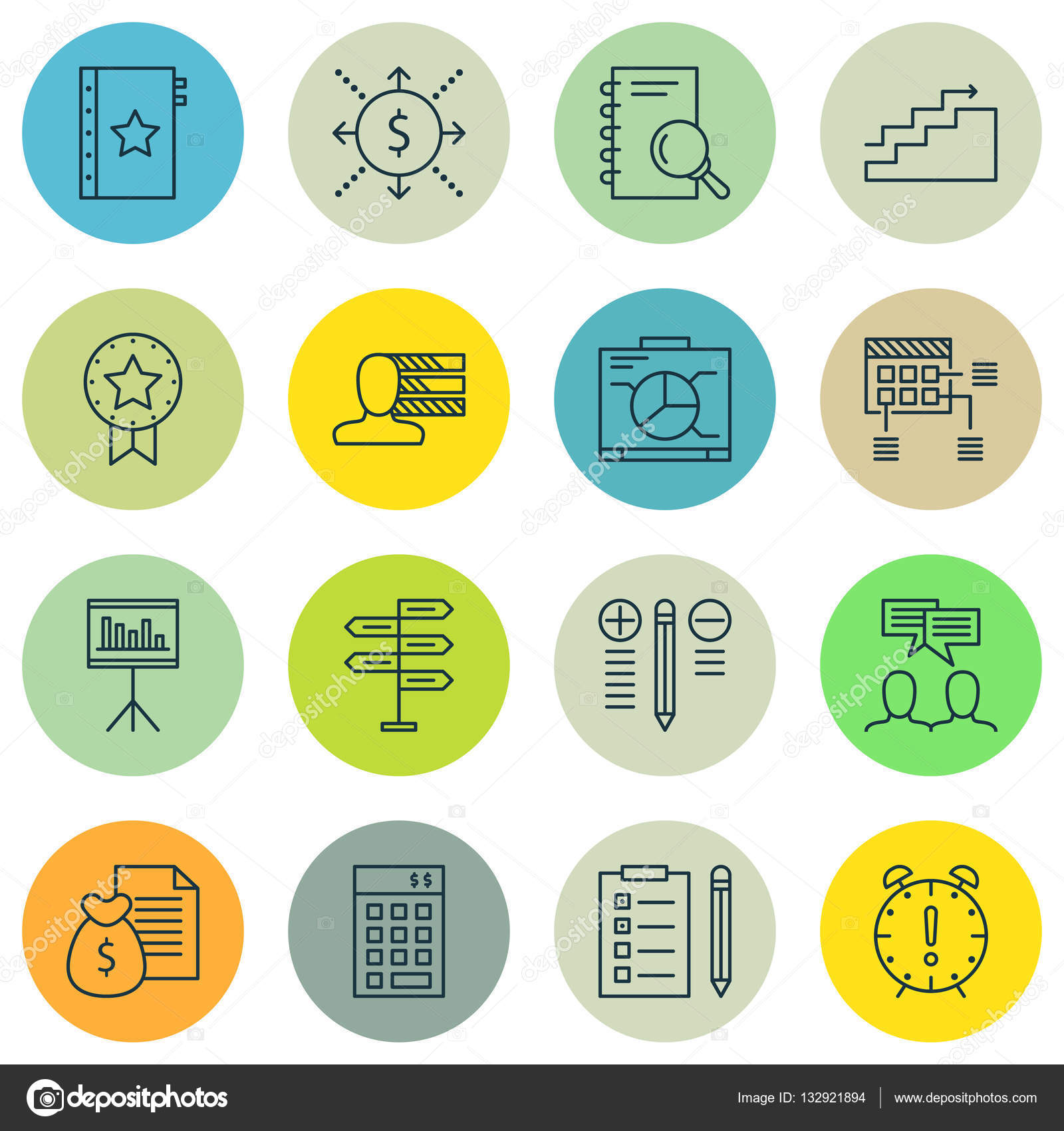 Conjunto de 16 iconos de gestión de proyectos. Puede ser utilizado para ...