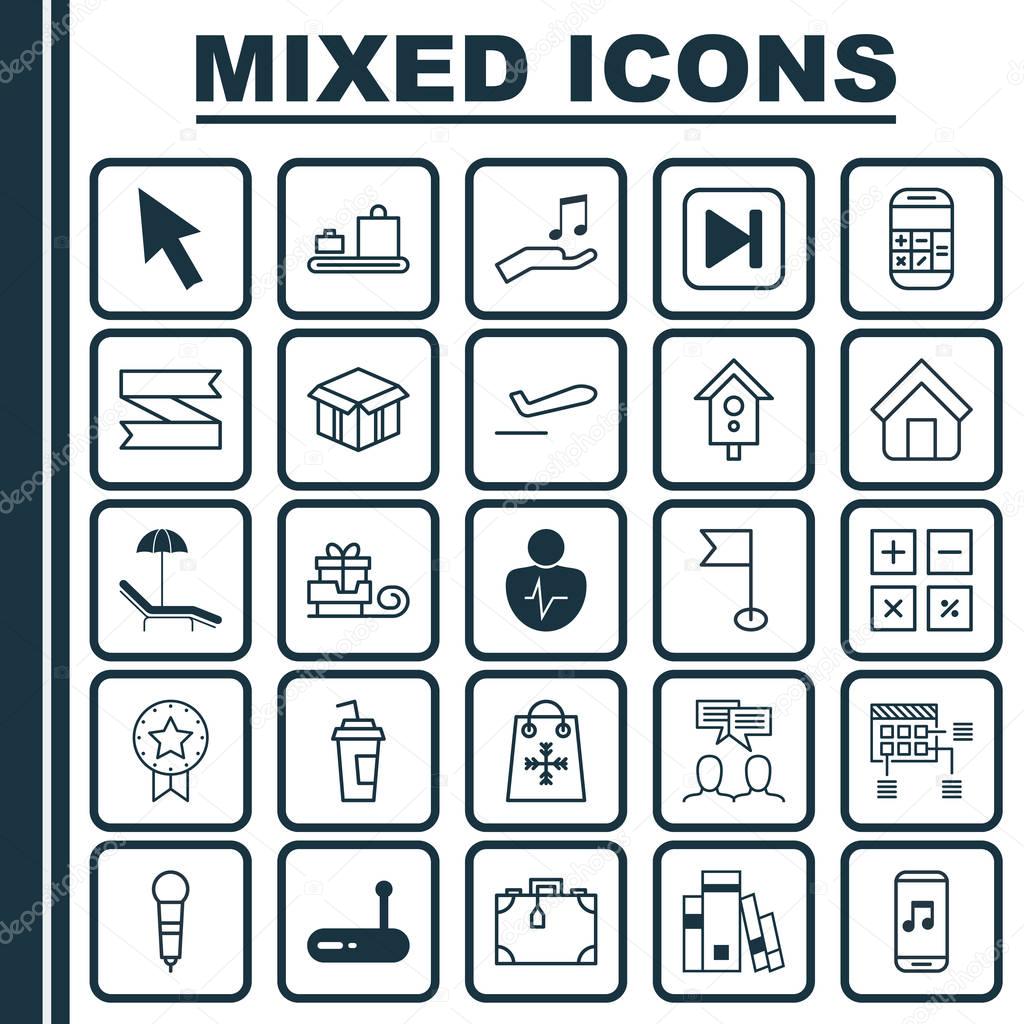 Set de 25 iconos editables universales. Puede ser utilizado para el ...
