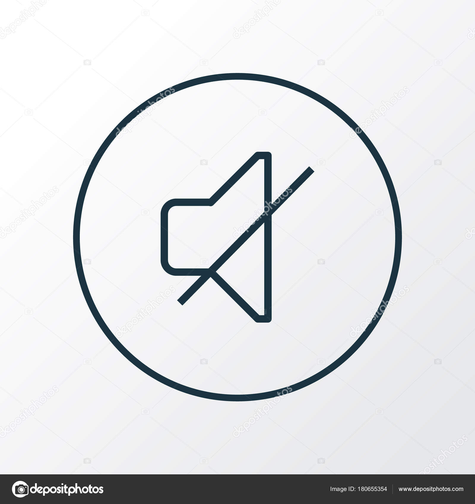 Mute icon line symbol. Premium quality isolated soundless element in ...