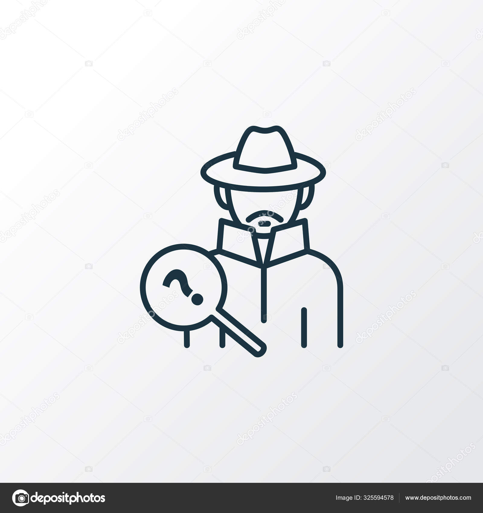 Detective icon line symbol. Premium quality isolated investigator ...