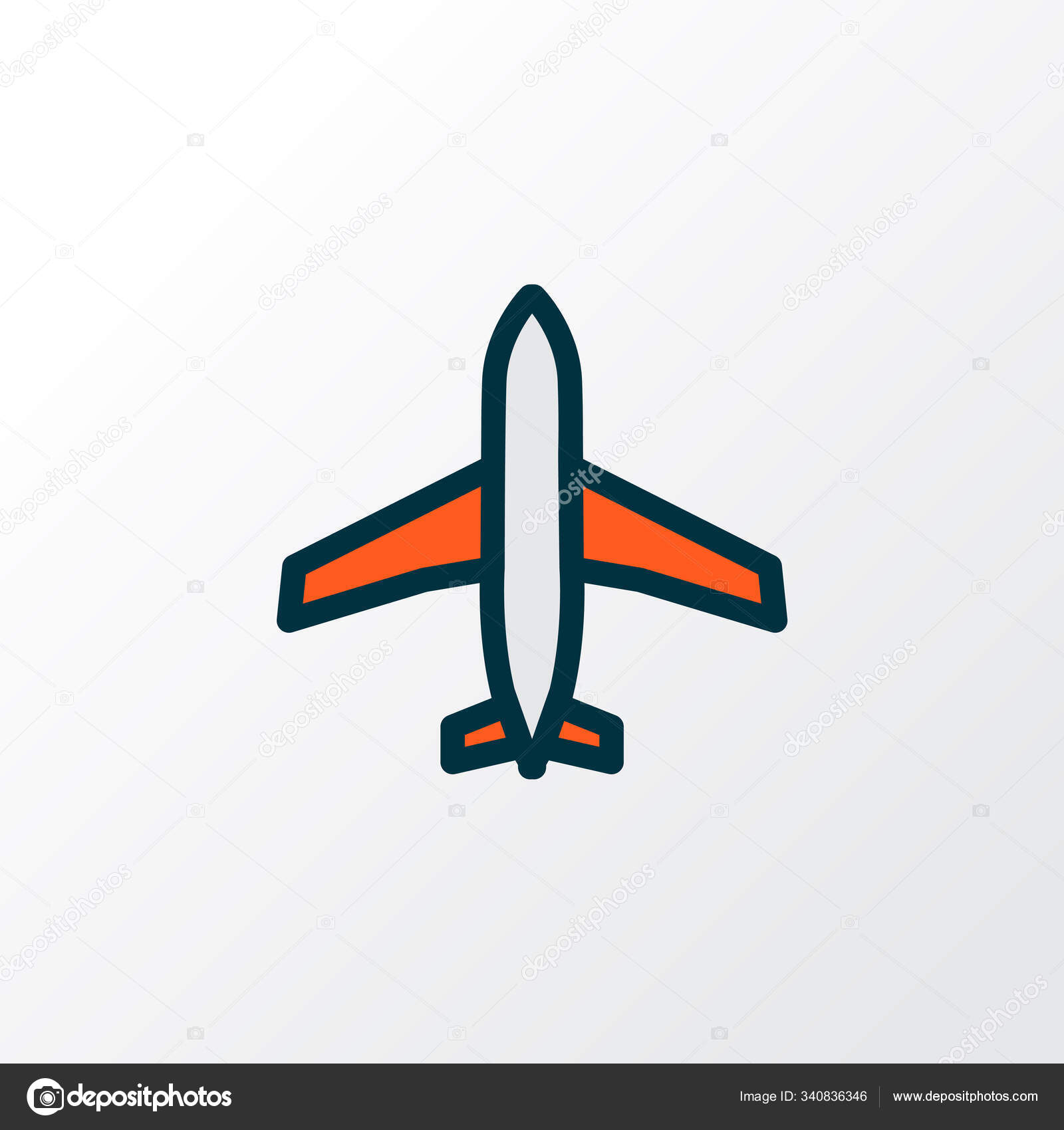 Airplane icon colored line symbol. Premium quality isolated aircraft ...