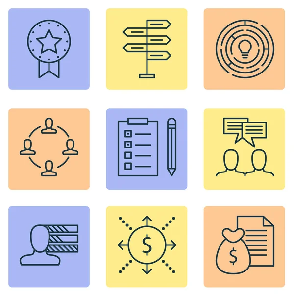 Project icons set with task list, award, teamwork and meeting ...