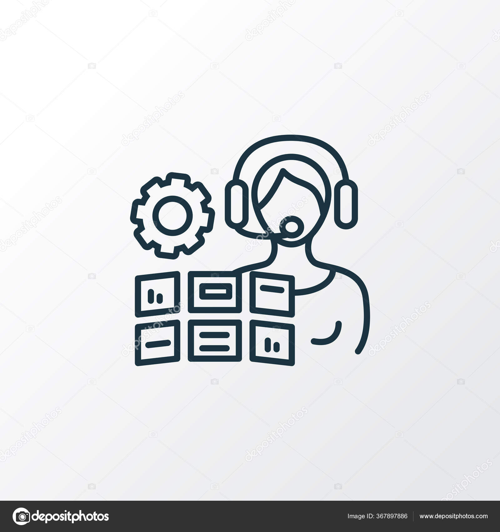 Operator woman icon line symbol. Premium quality isolated support ...