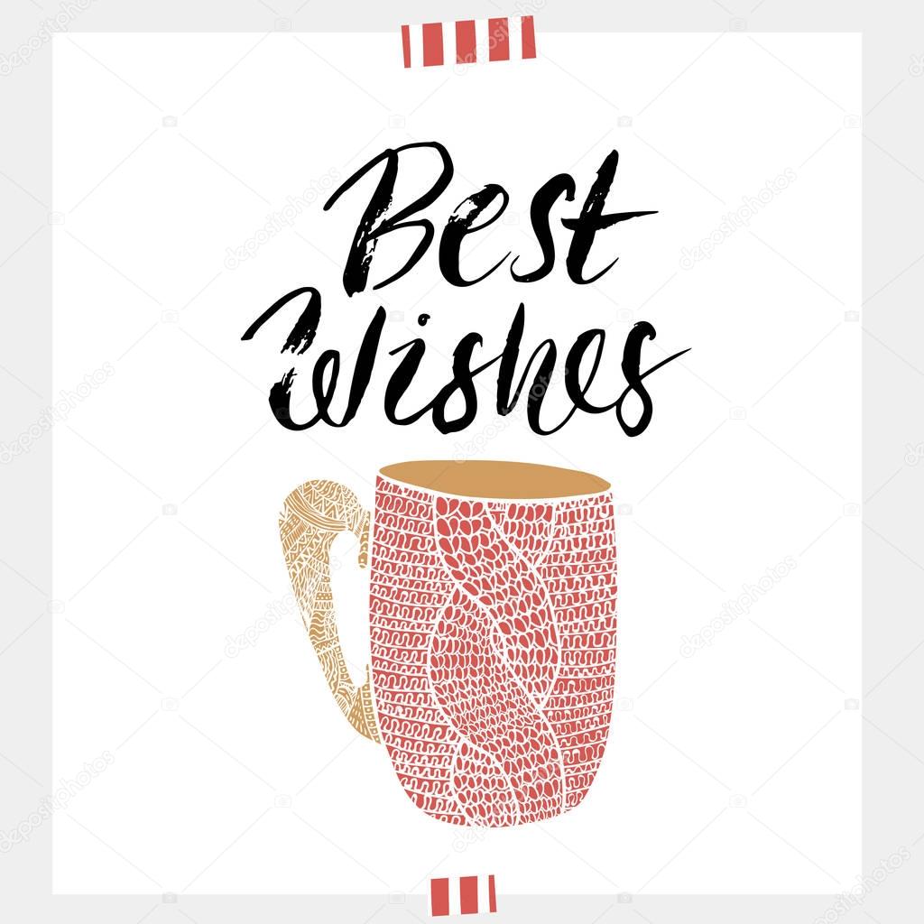 Los mejores deseos- Letras manuscritas únicas de vacaciones hechas con ...