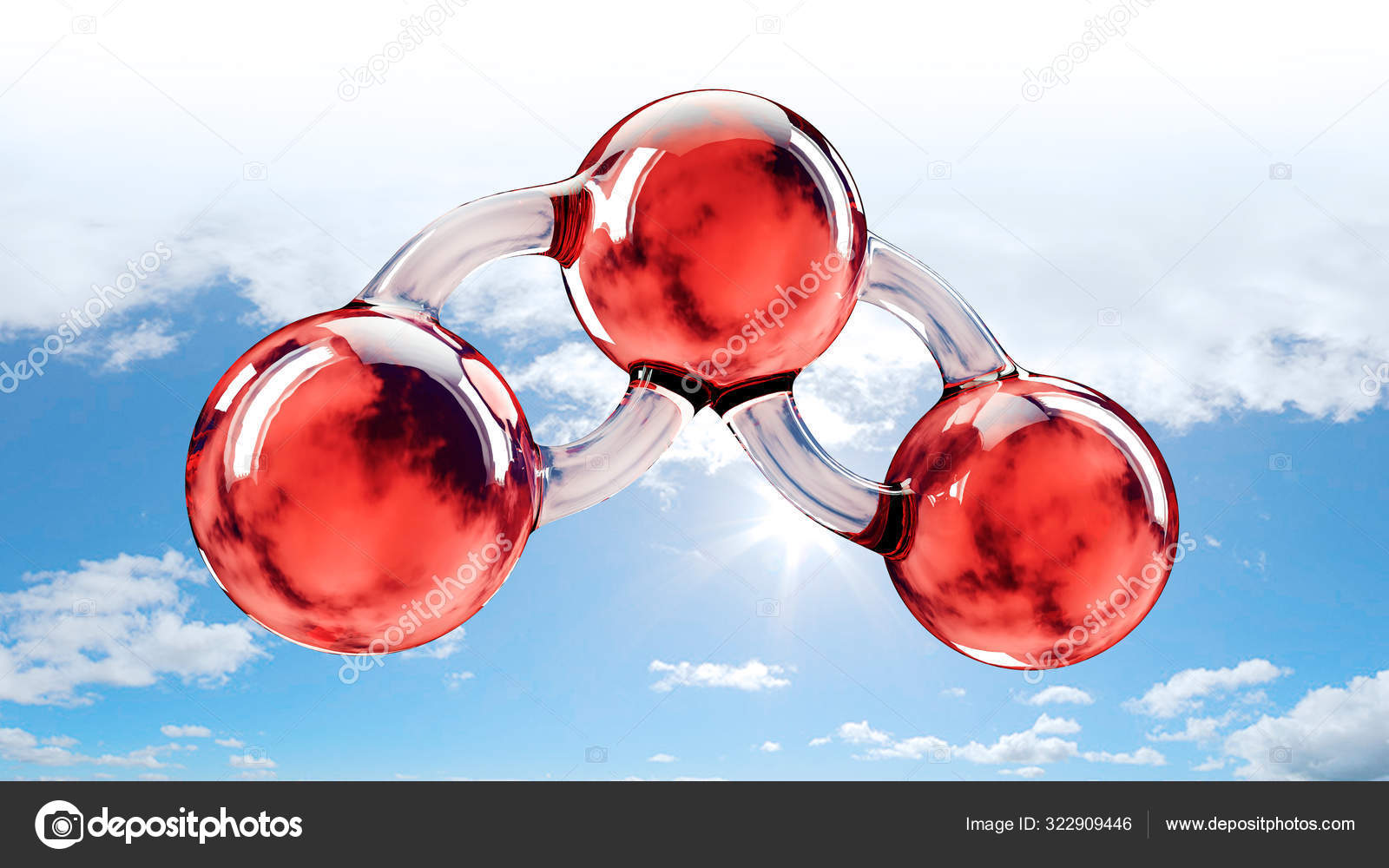 Rendering Carbon Dioxide Molecule Clipping Path Included — Stock Photo ...