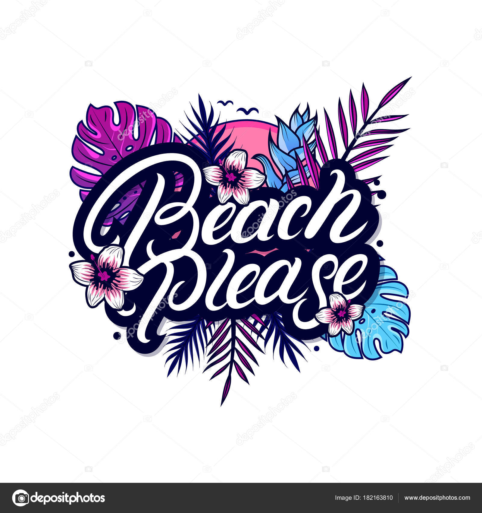 Beach please hand written lettering Stock Vector Image by ©margzaiceva ...