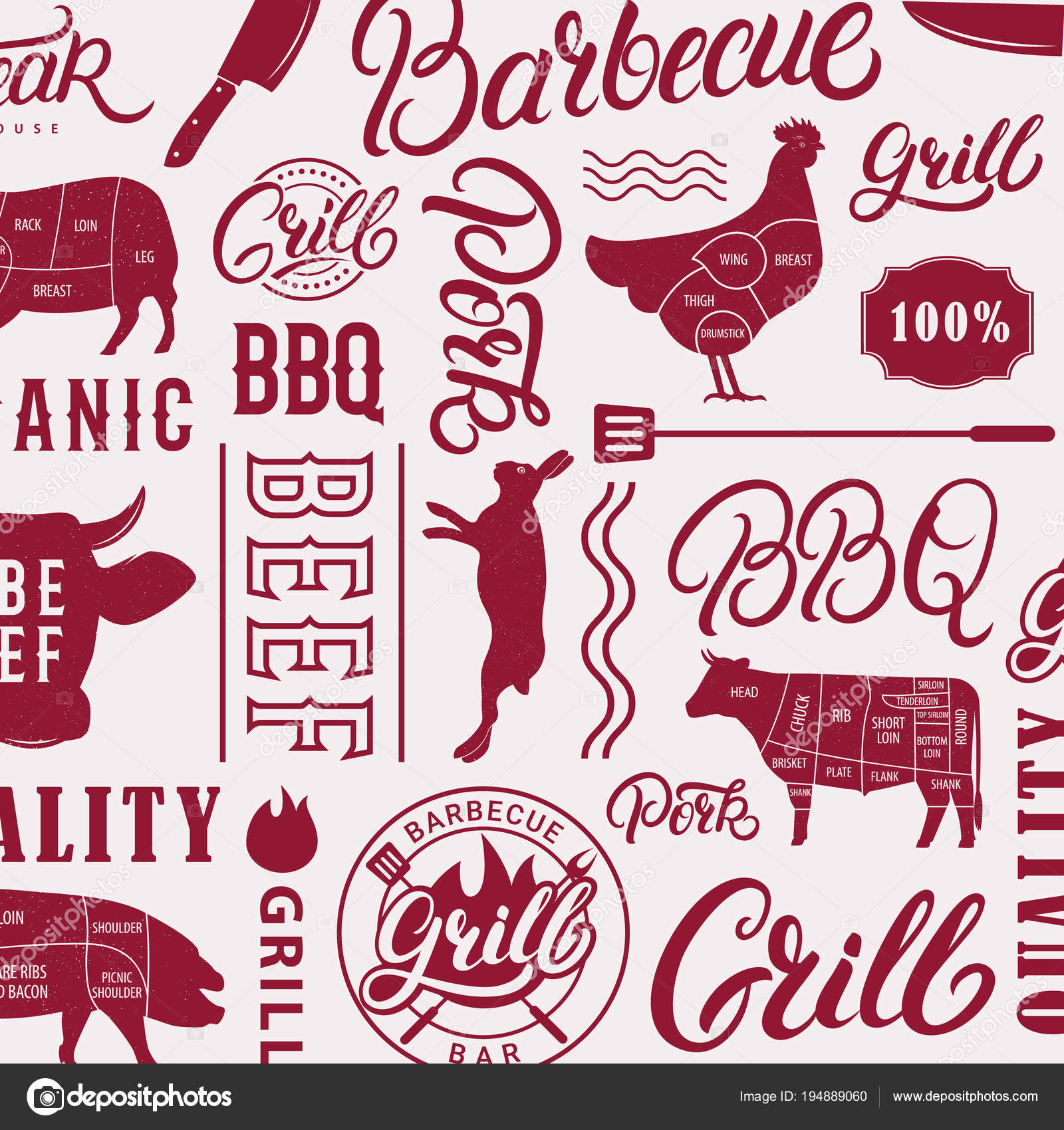 BBQ, Grill pattern. Stock Vector Image by ©margzaiceva.yandex.ru #194889060