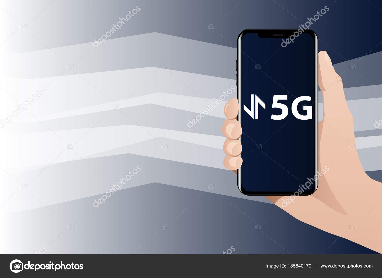 Hand Phone Screen Shows Symbol World's Fastest Mobile Internet Stock ...