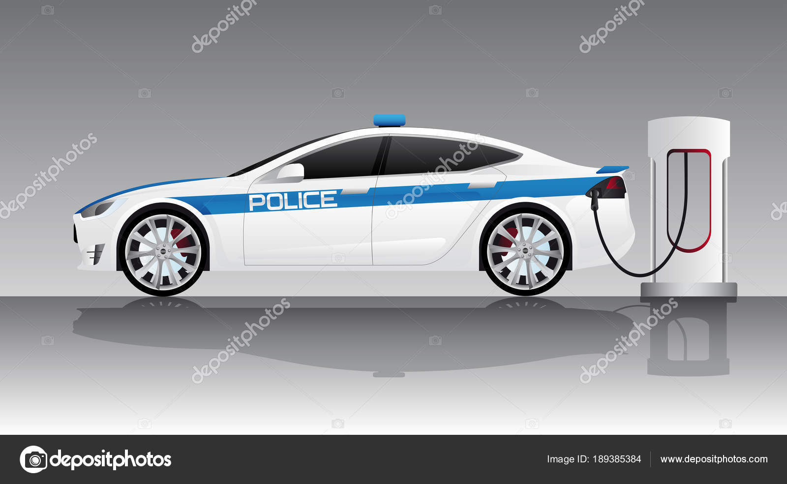 Electric police car Stock Vector Image by ©Scharfsinn #189385384