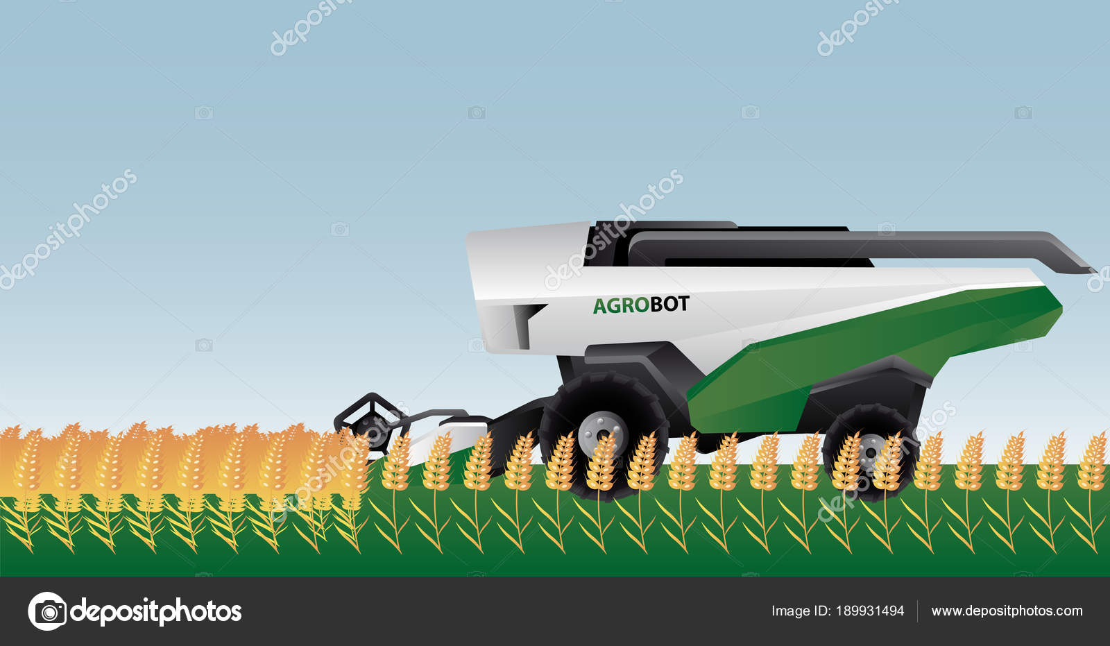 Autonomous combine harvester on a field Stock Vector Image by ...
