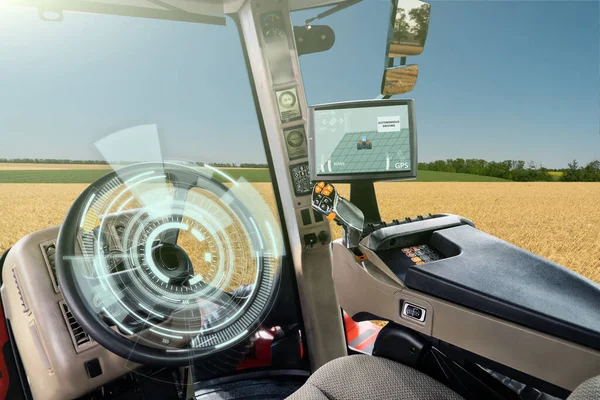 Unmanned Autonomous Harvester Field View Cockpit Driver Does Keep His ...