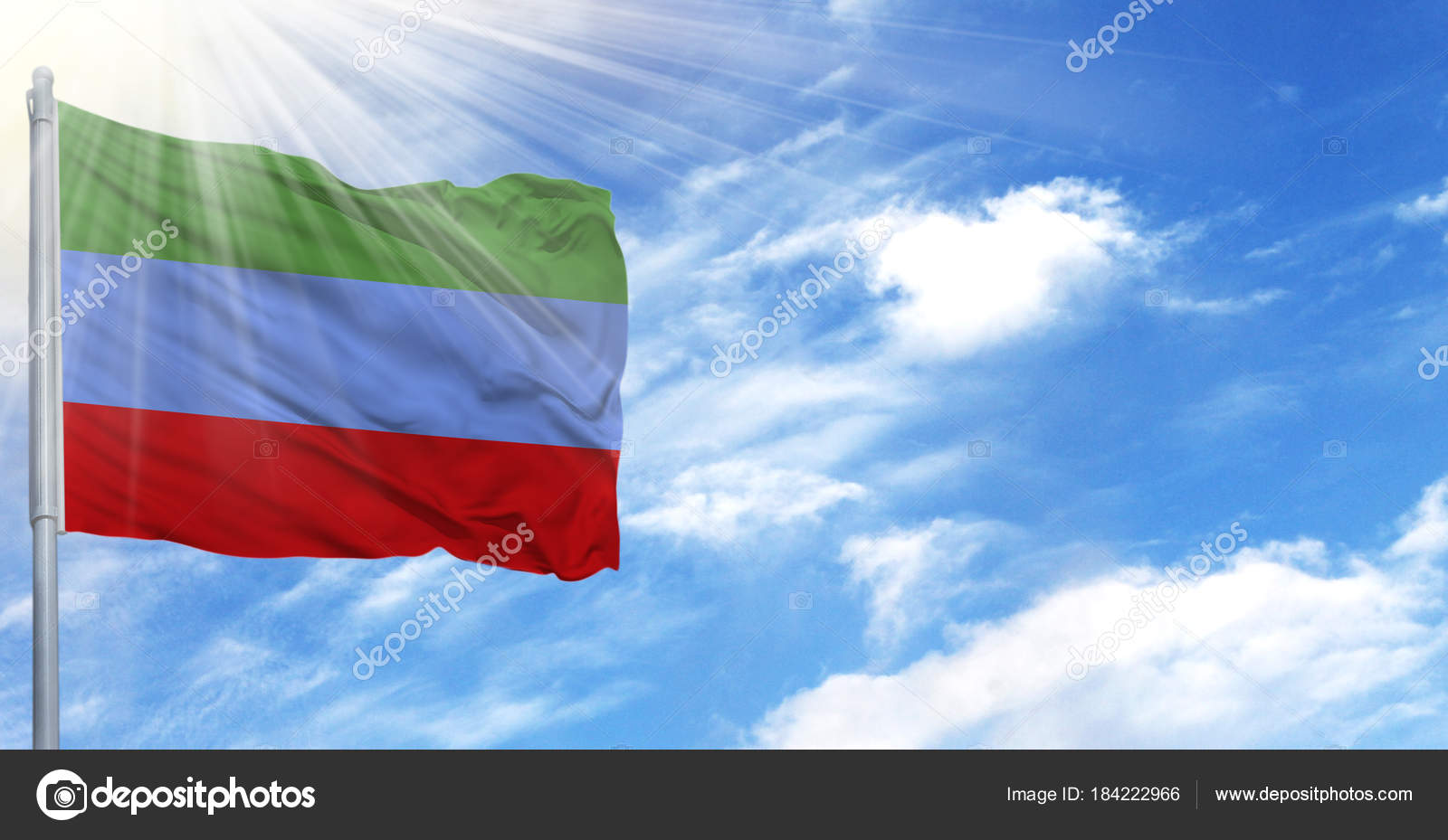 Флаг Дагестана на флагшток — Стоковое фото © master_18.mail.ru #184222966