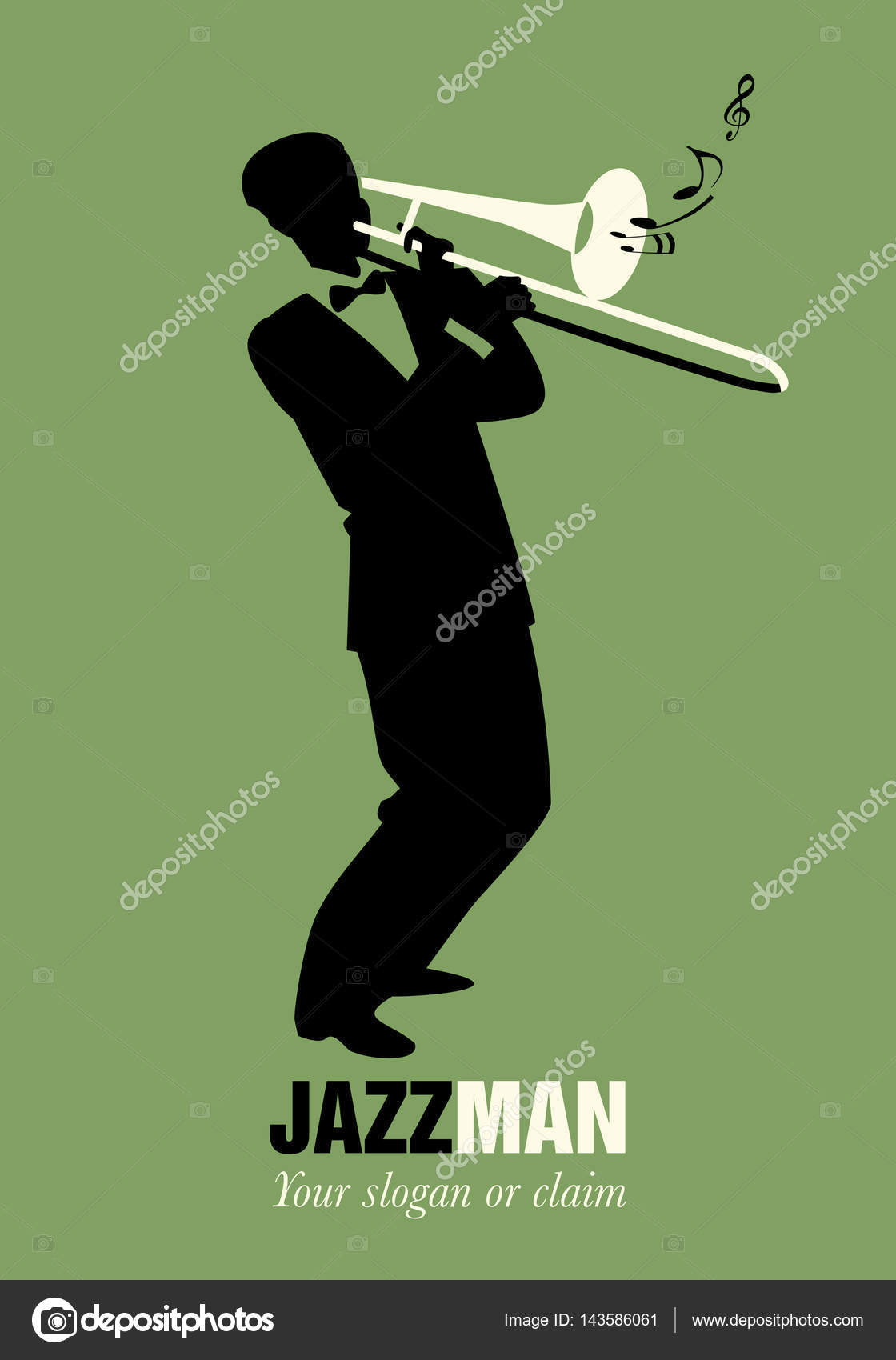 Cartoon Trombone Player
