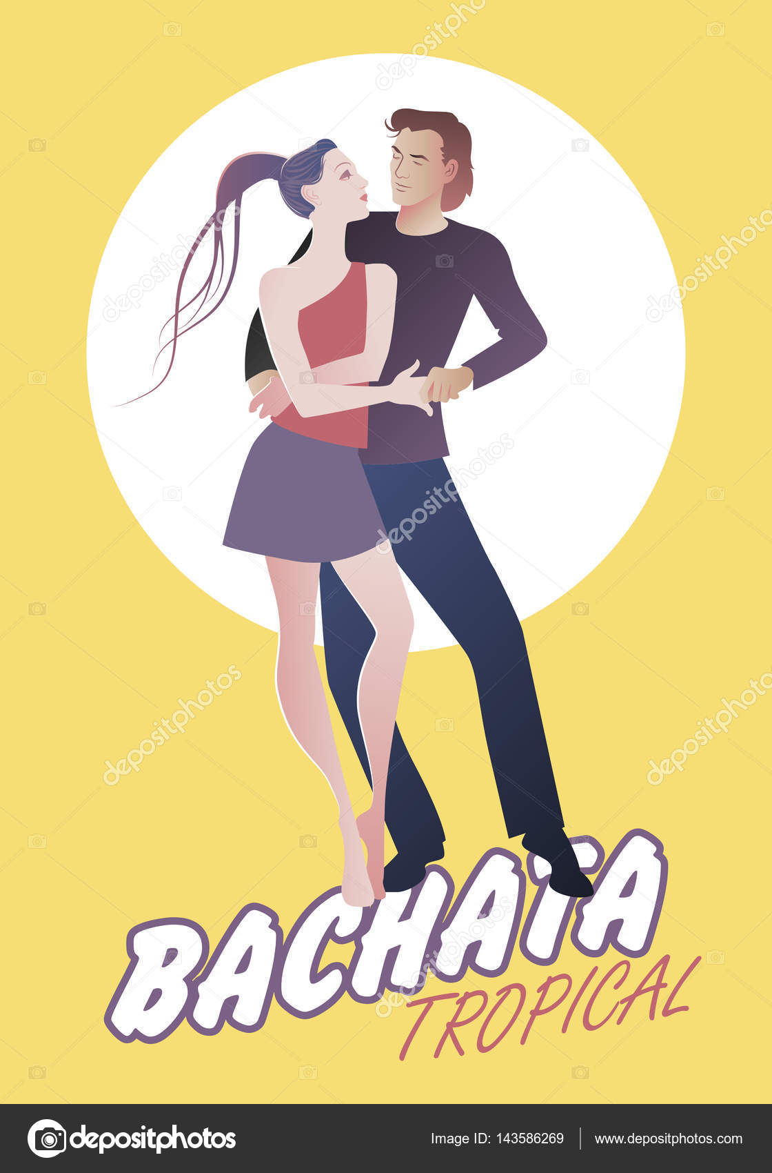 Young couple dancing latin music: bachata, salsa, merengue, samba... — Stock Vector ...